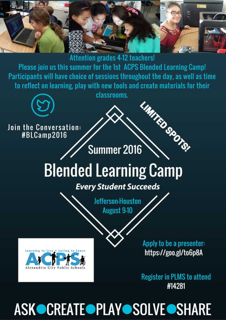 Blended Learning Camp flyer 2016 – ACPS Talent Development